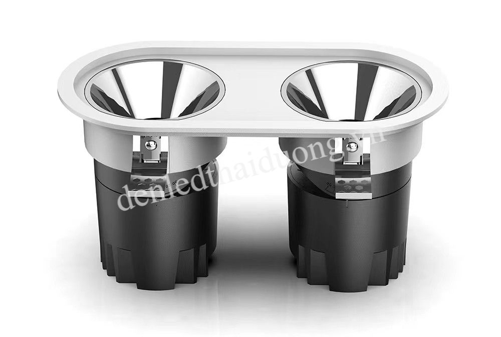 ĐÈN LED ÂM TRẦN DOWNLIGHT ĐÔI 2*12W GRACE PRO W,đèn led đôi âm trần cob 24W, đèn led spot light ...